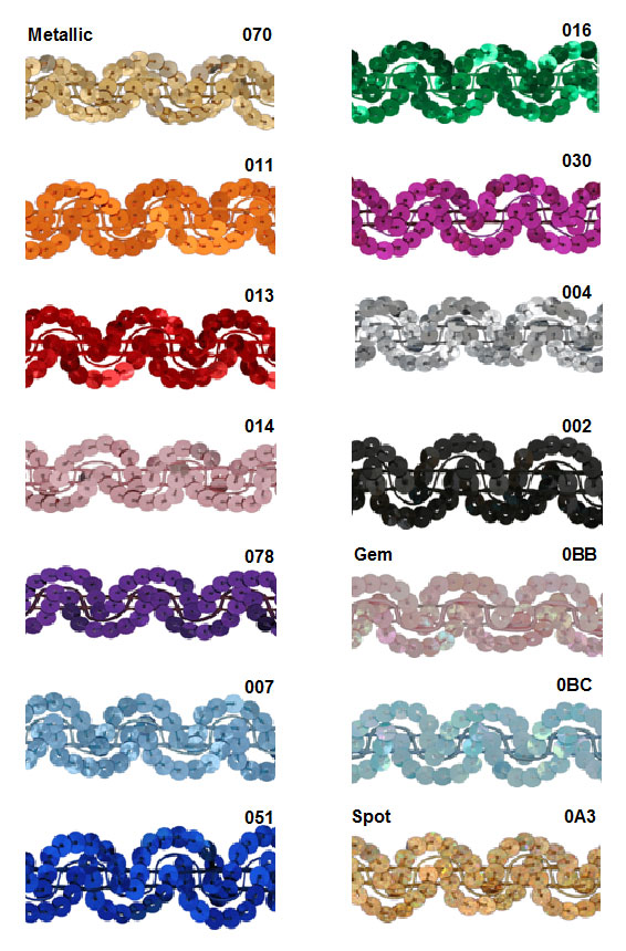 1 Inch Wide Sequin Trim Lace - Wholesale Trims