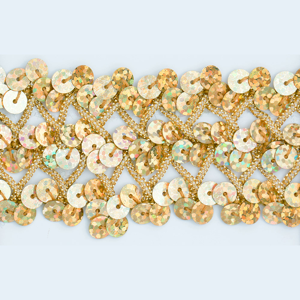 S1 1/2 Inch Wide Sequin Lace Trim - Wholesale Trims