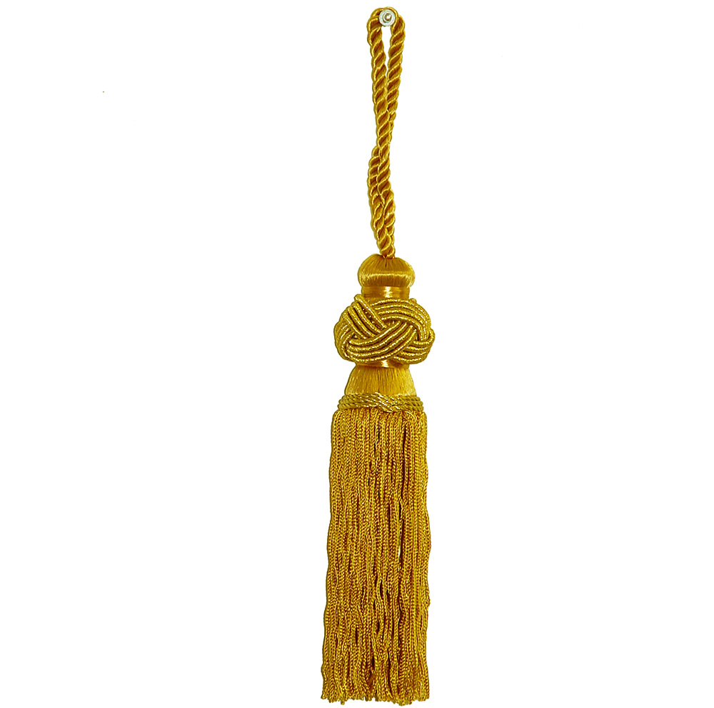 Metallic Gold Turk Knot 6" Rayon Tassel - Wholesale Decorative Trims